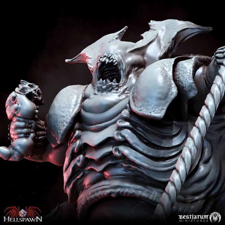 3D Printable Grublord Vermixan | Hellspawn | Demon by Bestiarum Miniatures